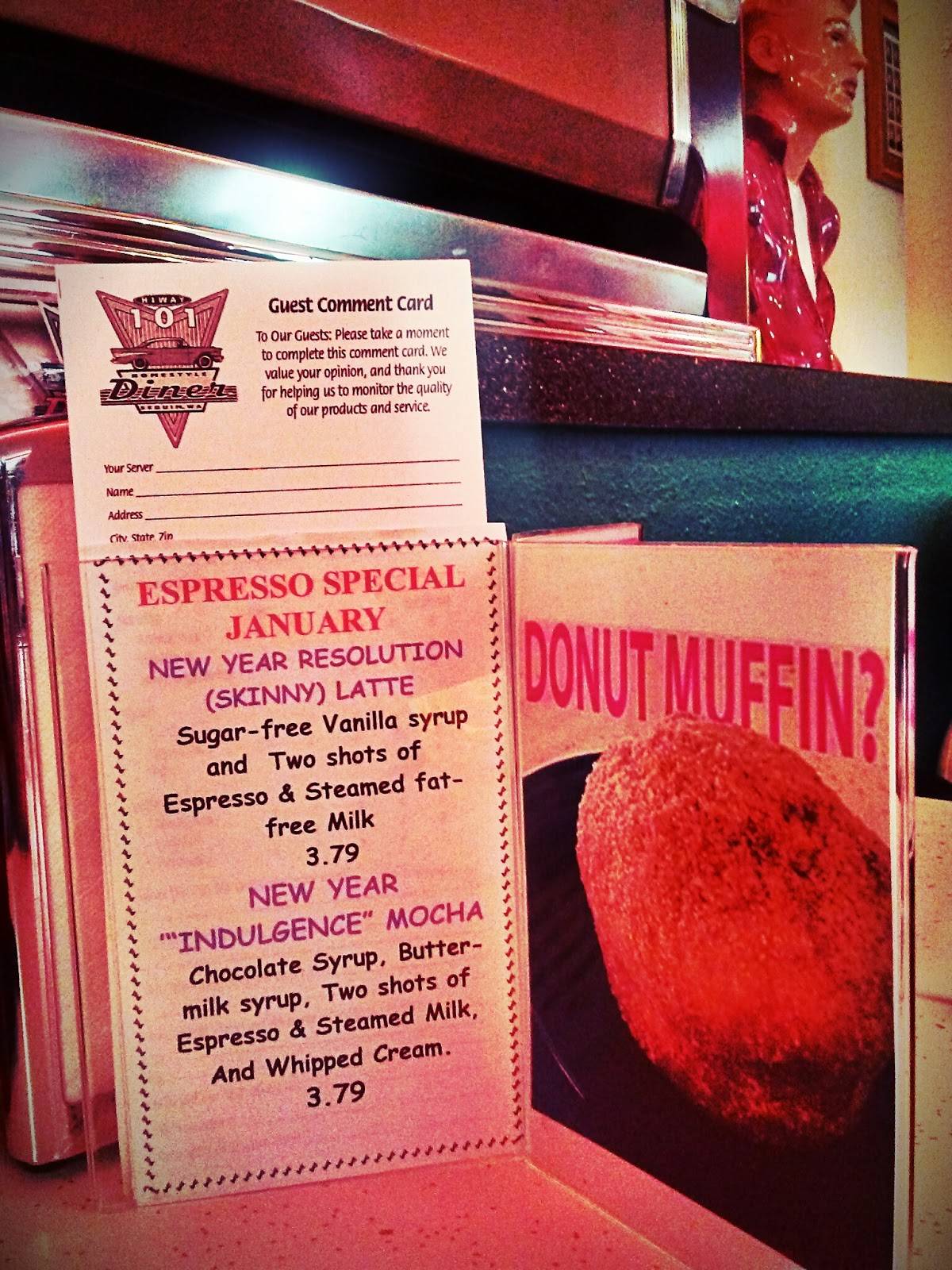 Menu at Hi-Way 101 Diner restaurant, Sequim, 392 W Washington St