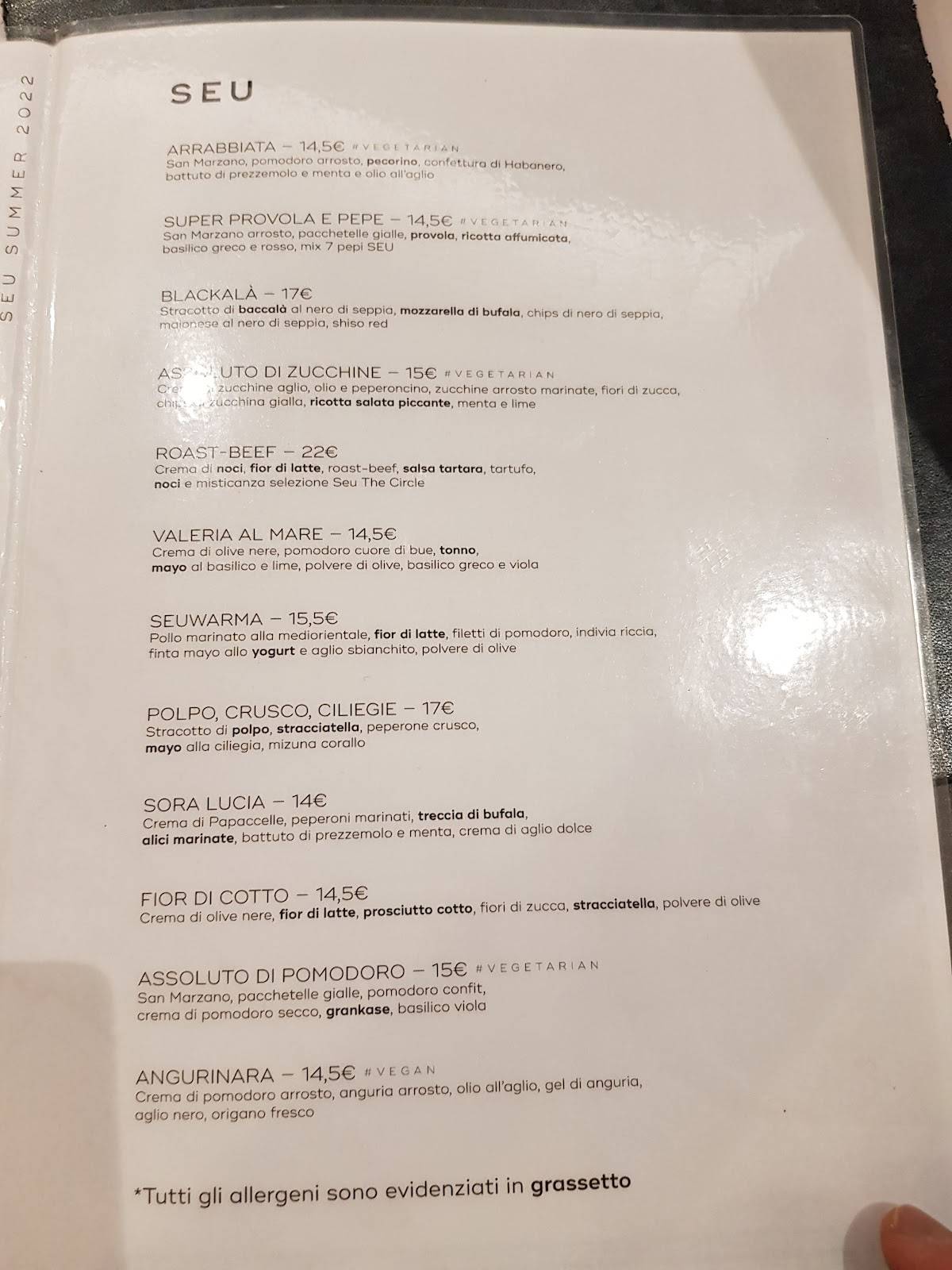 Menu at Seu Pizza Illuminati pizzeria, Rome