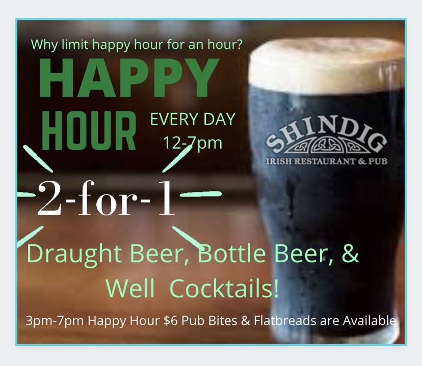 Menu at Shindig Irish Restaurant & Pub, Port St. Lucie