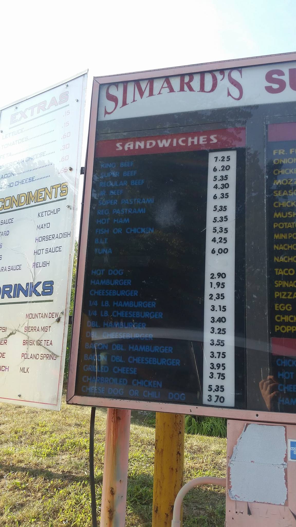 Menu at Simard's Super Roast Beef BBQ, Wilmington