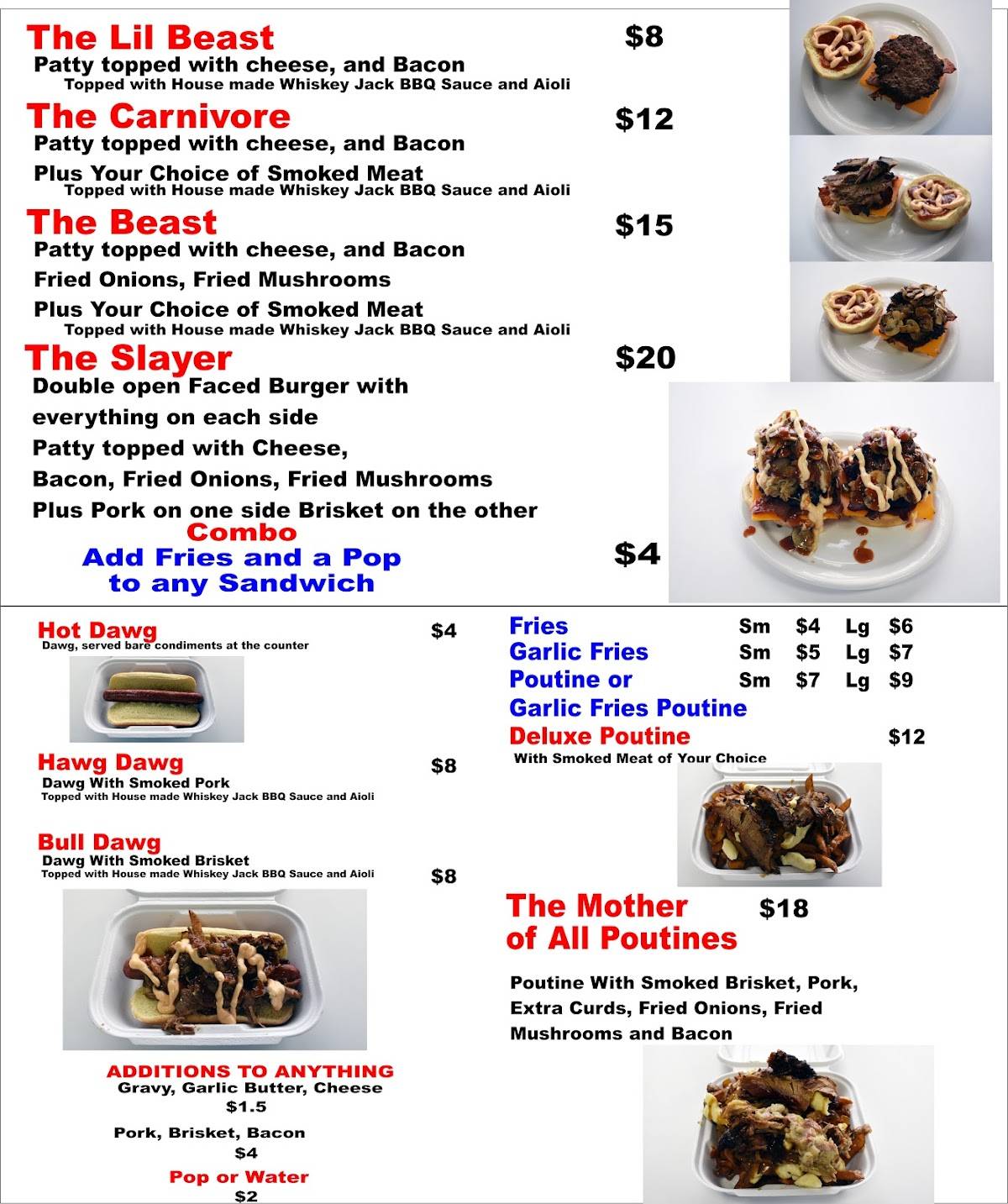 Menu at Smoke & Ash BBQ, Acheson, 266 St #108