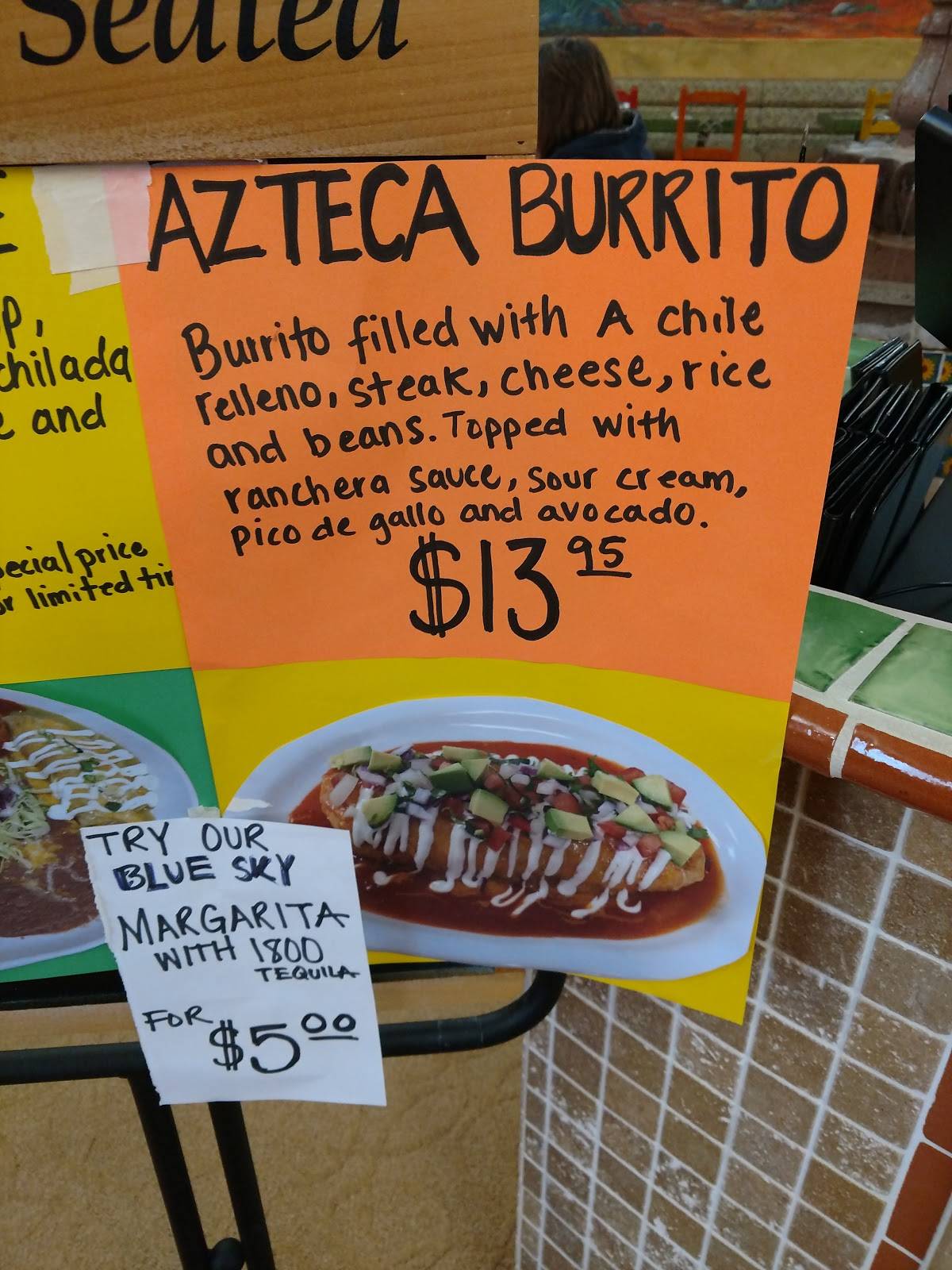 Menu at Sol Azteca Mexican Restaurant, Cottage Grove