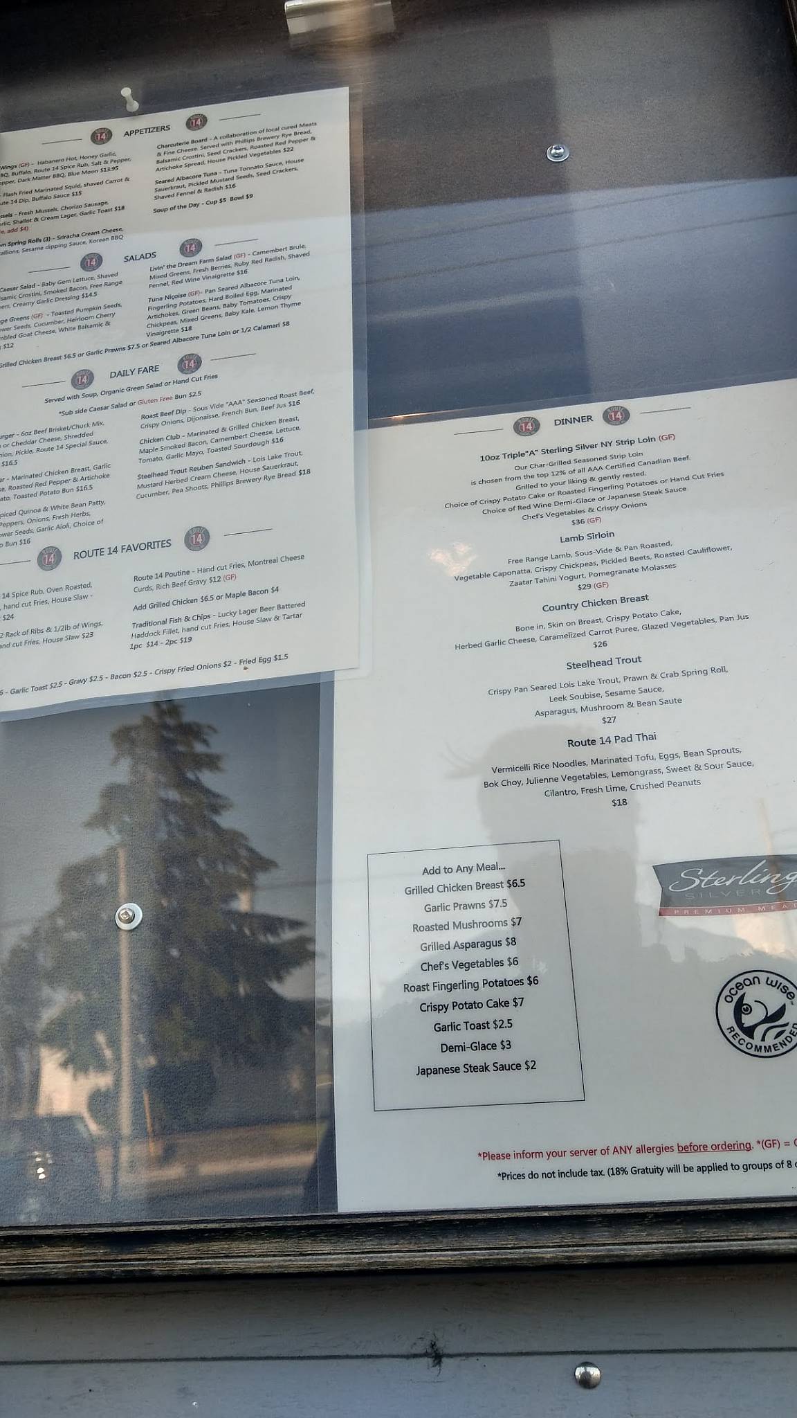 Menu at Route 14 Sooke restaurant, Sooke
