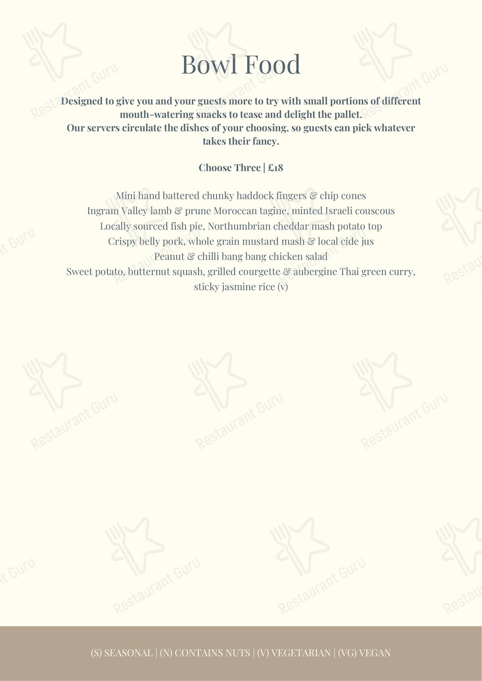 Menu at Whitworth Hall Estate & Deer Park, Spennymoor
