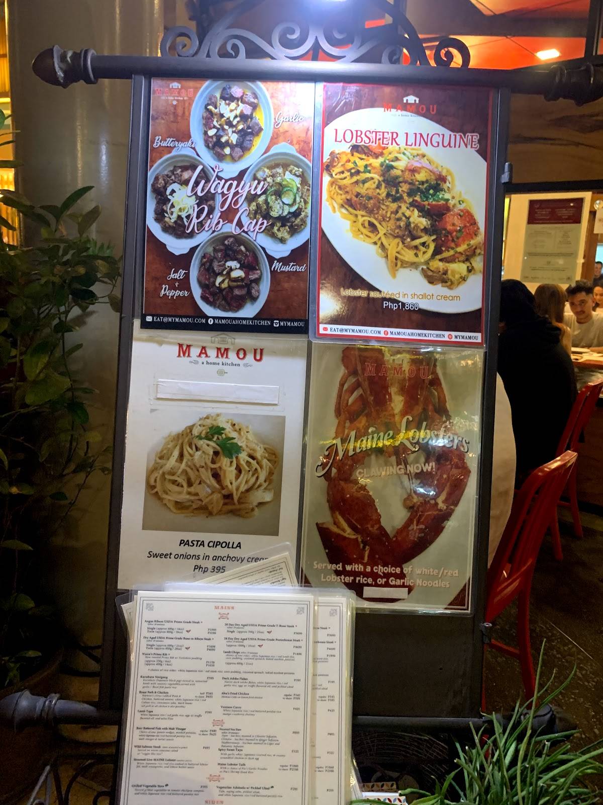 Menu at Mamou - A Home Kitchen steakhouse, Taguig, Mcarthur Avenue ...