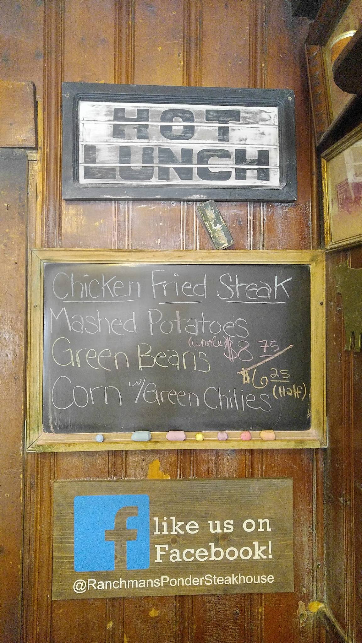 Menu at Ranchman's Ponder Steakhouse, Ponder