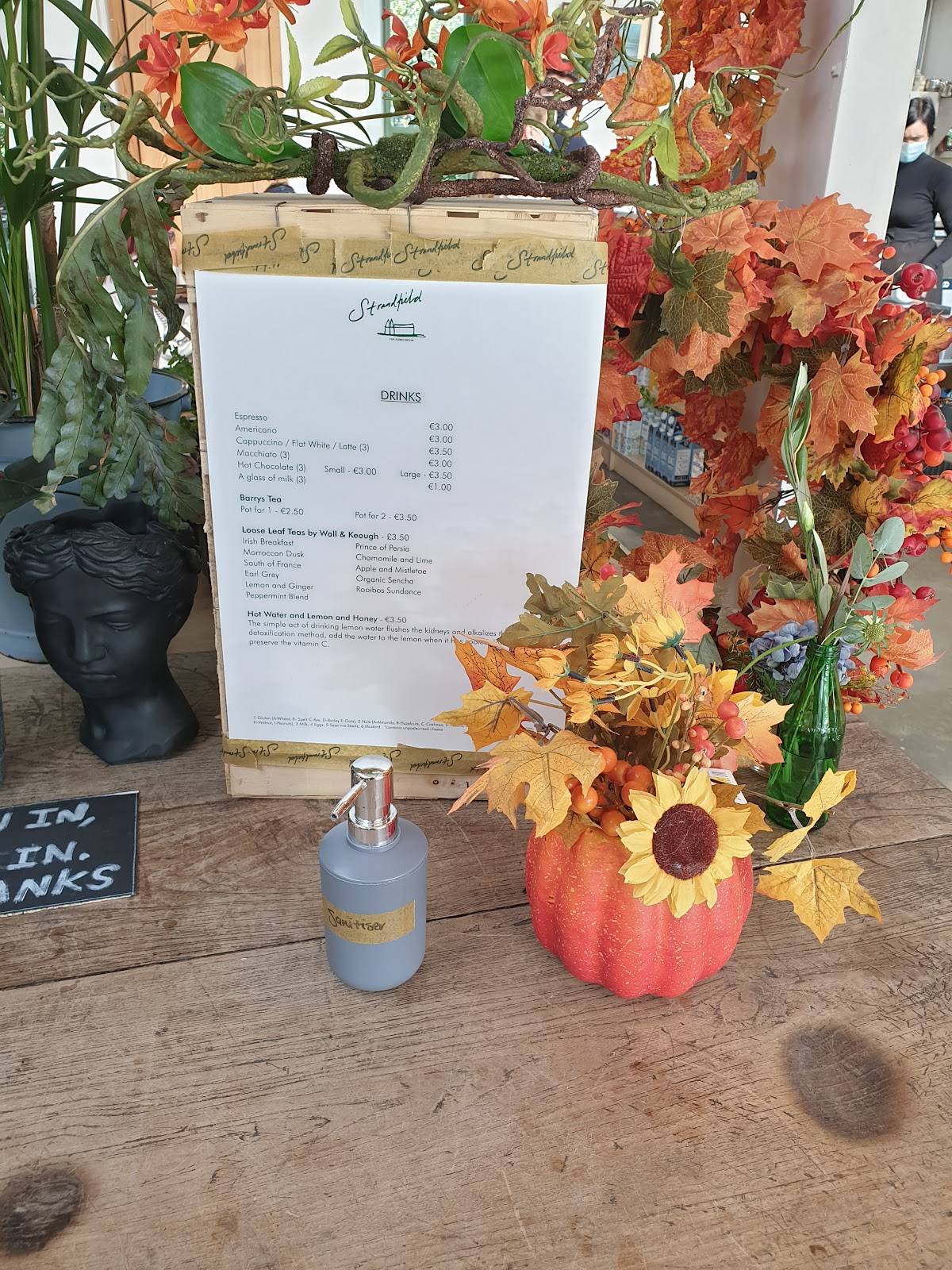 Menu at Strandfield cafe, Dundalk