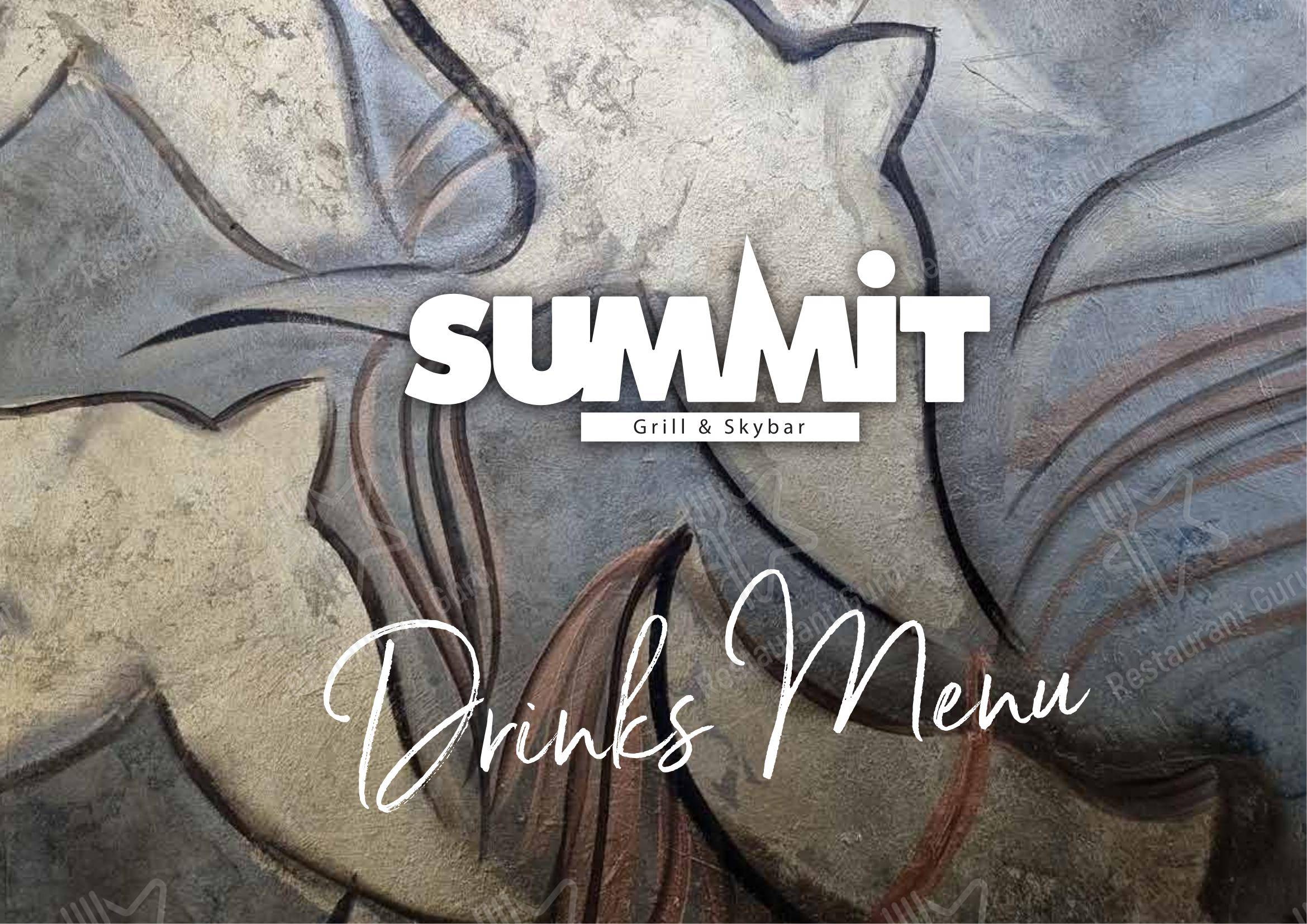 Menu at Summit Grill and Sky Bar Menlyn, Pretoria