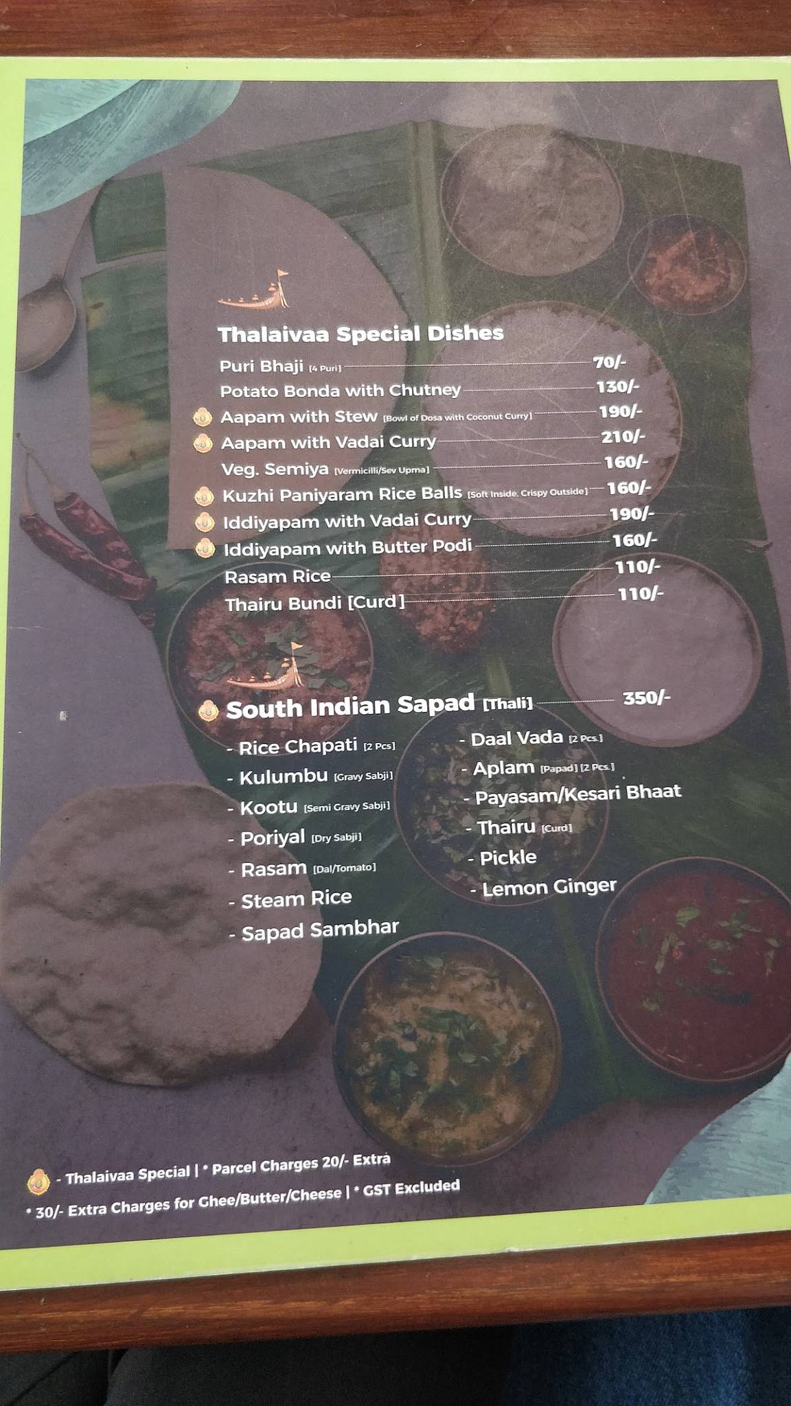 Menu at Thalaivaa South Indian Restaurant, Surat, LG/7-8-21