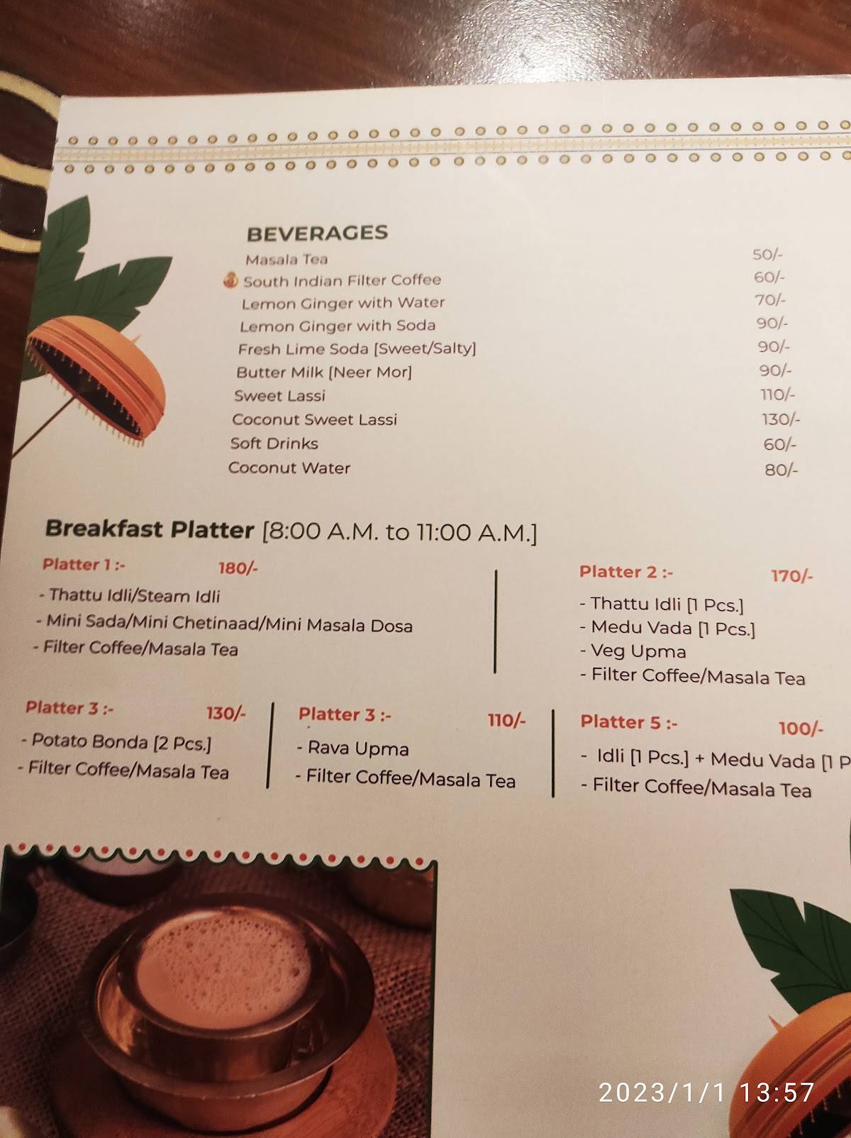 Menu at Thalaivaa South Indian Restaurant, Surat, LG/7-8-21