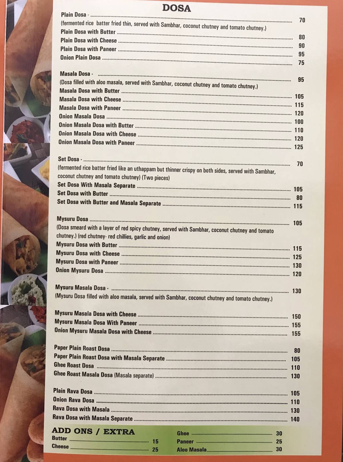 Menu at Suvai South Indian Restaurant Best South Indian Restaurant in ...