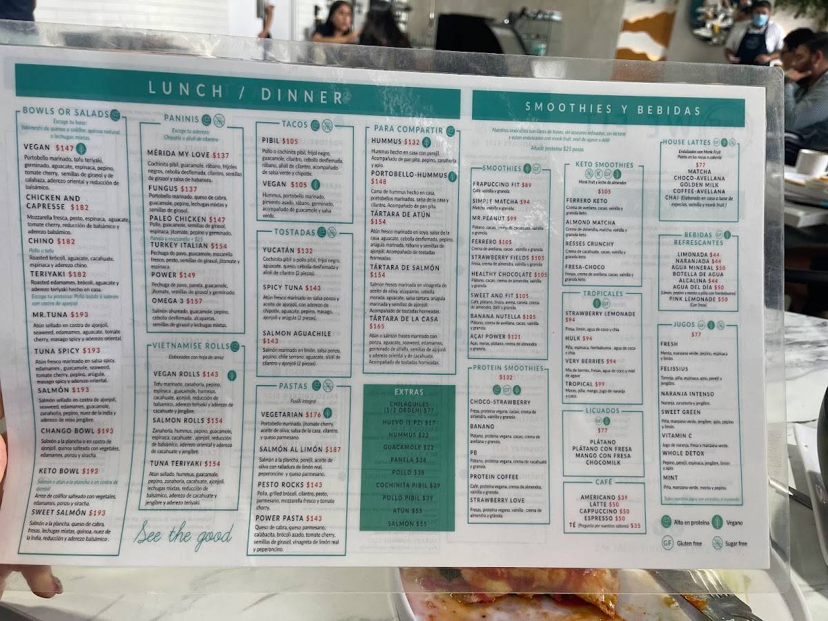 Menu at Sweet and fit - Mazatlán restaurant, Mazatlán