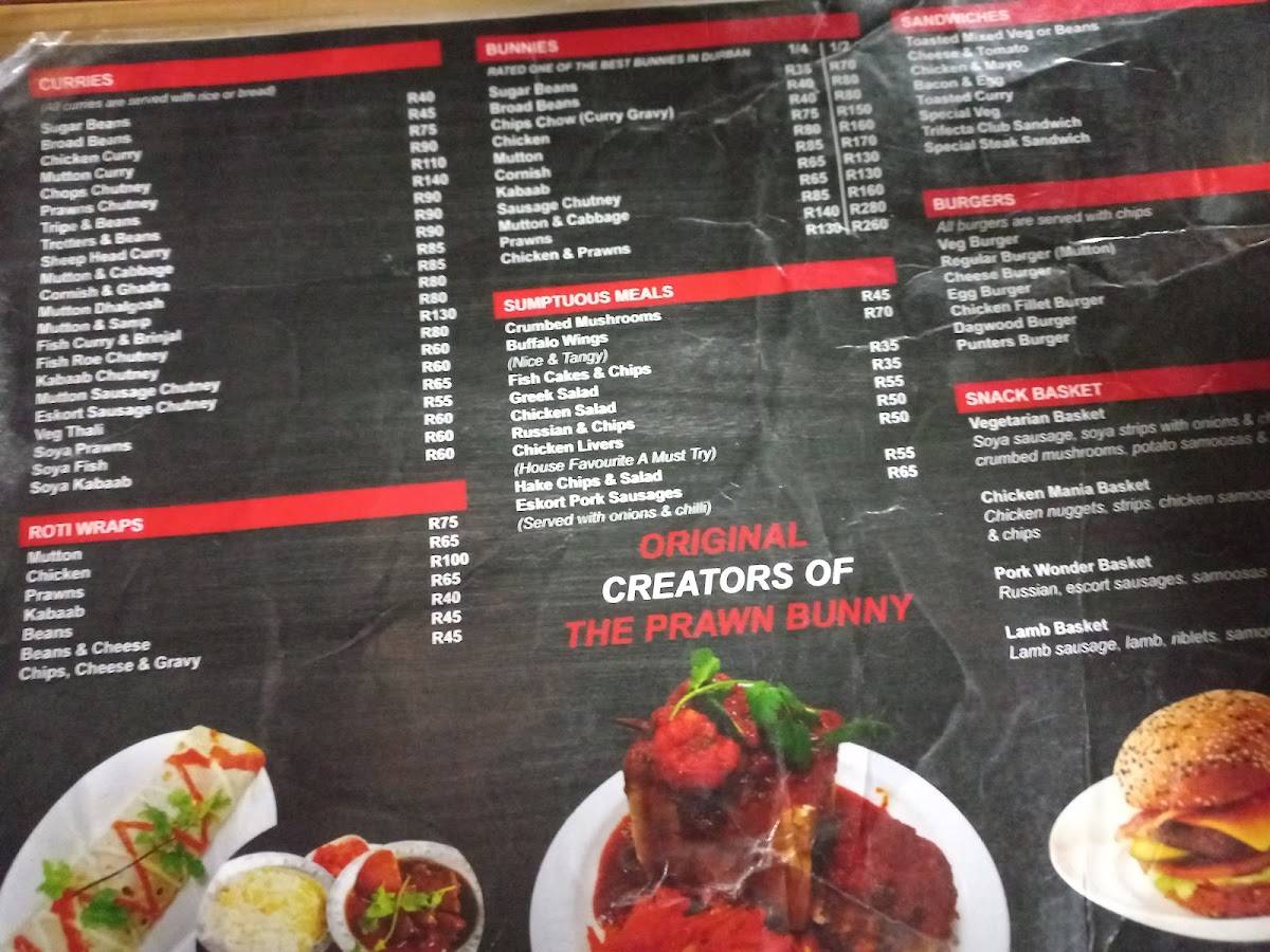 Menu at TSD Ultra LOUNGE restaurant, Durban North