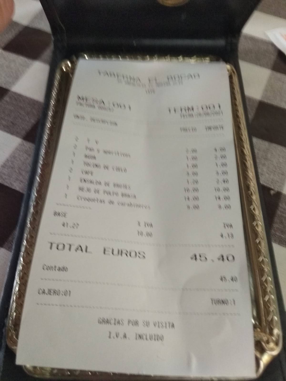 Carta de Taberna El Bocao Restaurante en Lepe, Lepe