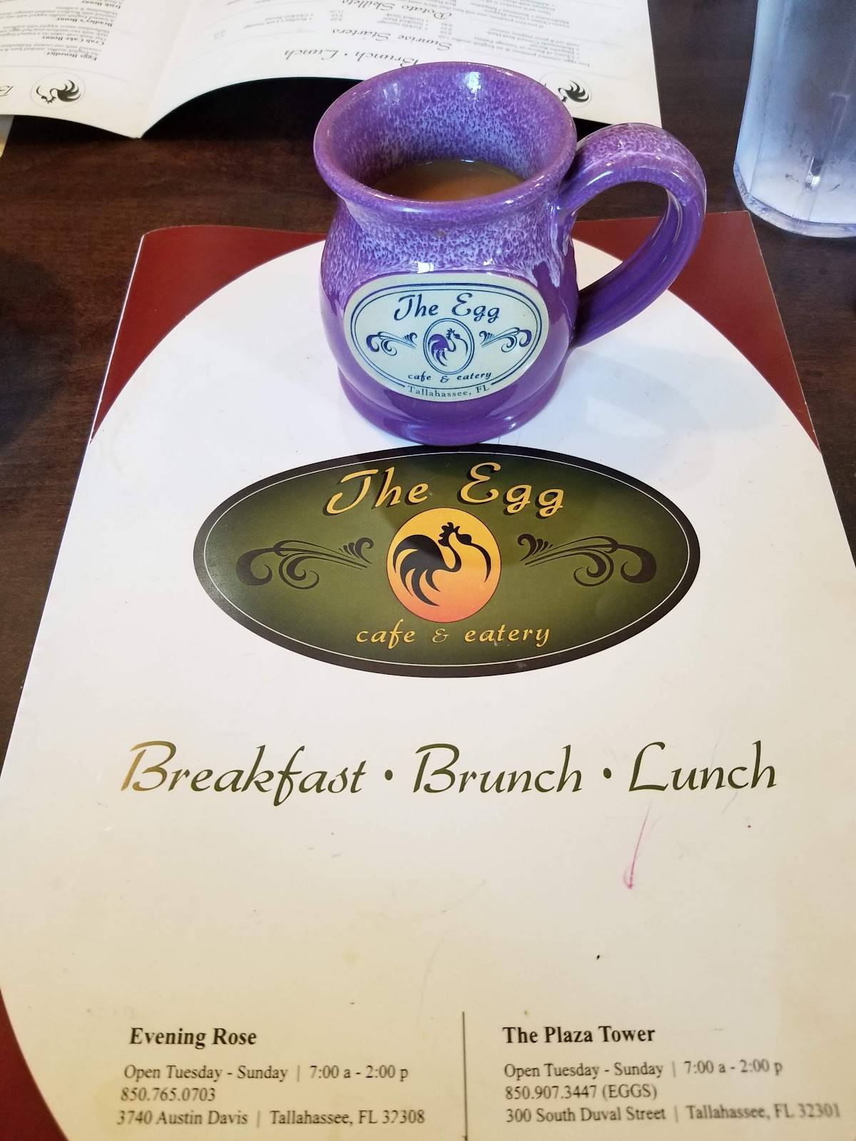 Menu at The Egg Cafe & Eatery, Tallahassee, Austin Davis Ave