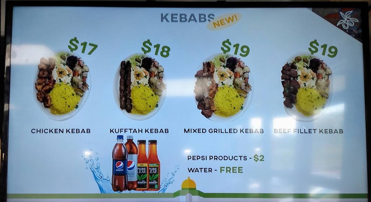 Menu at Taste of Jerusalem restaurant, Fairborn