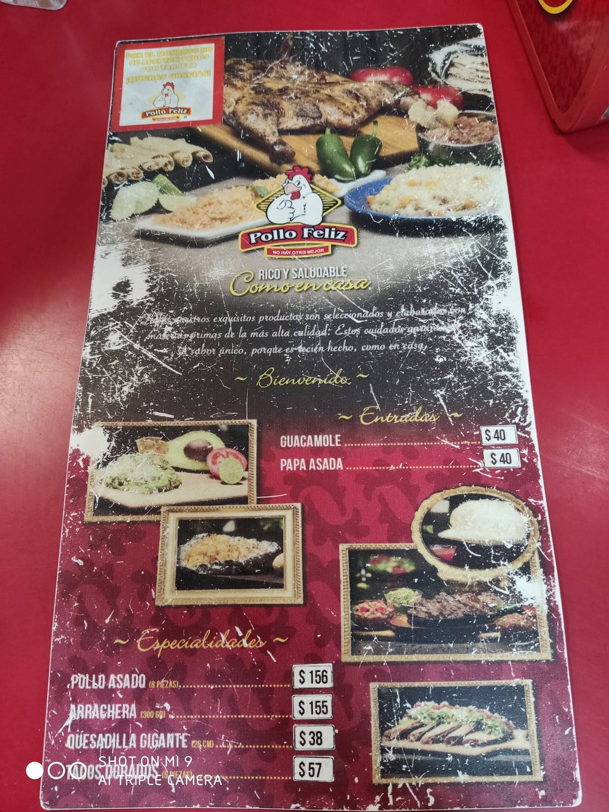 Carta del restaurante Pollo Feliz, Tepic, Av México Nte 501