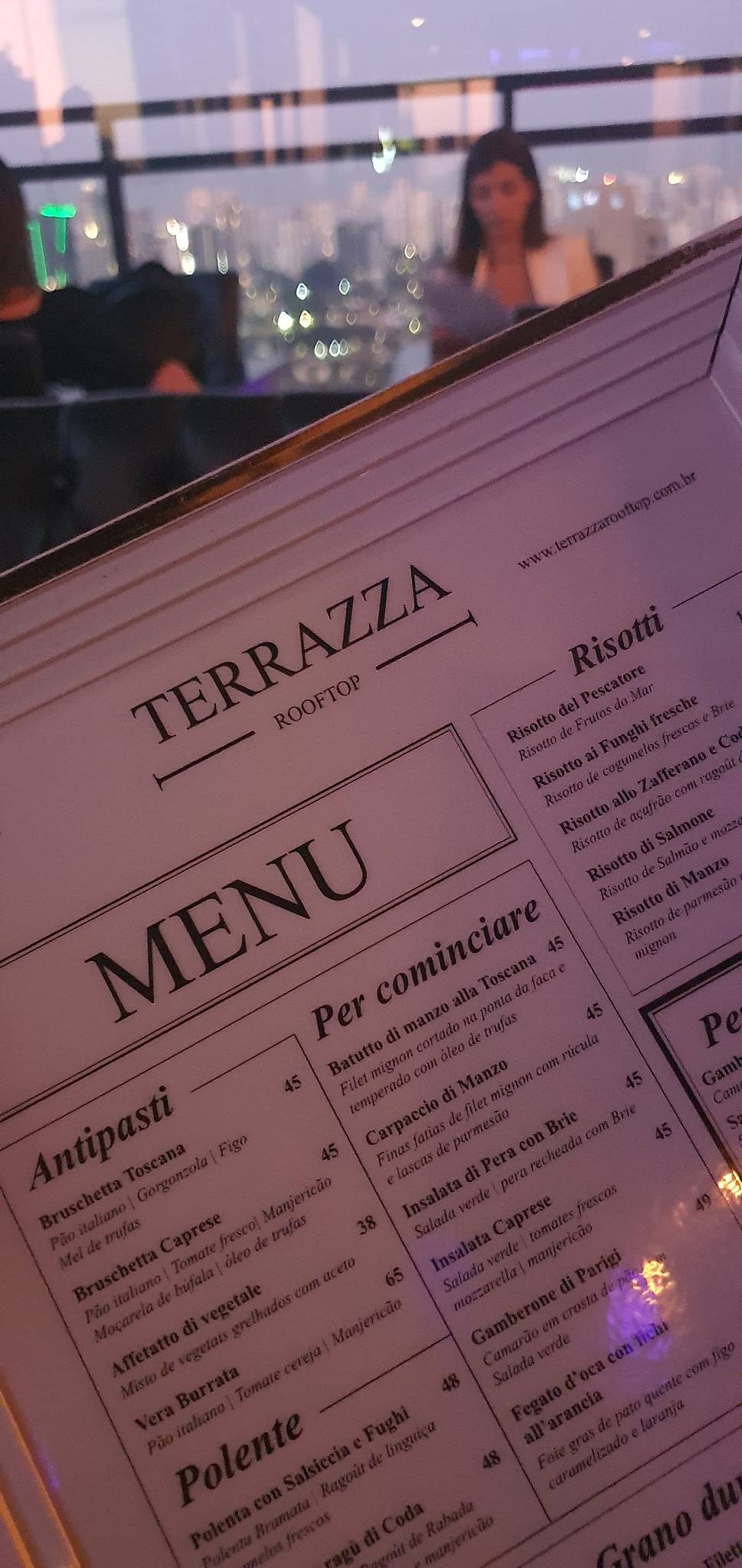 Menu em Terrazza Rooftop restaurante, São Paulo