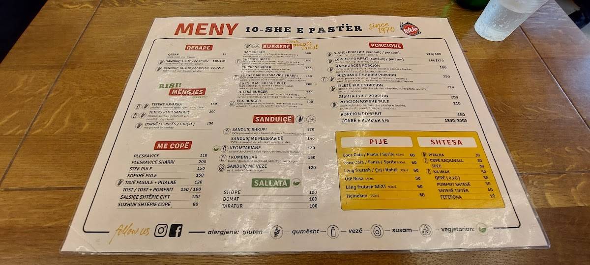 Menu at Teteks 2 restaurant, Skopje, Ulica Bitpazarska br.92