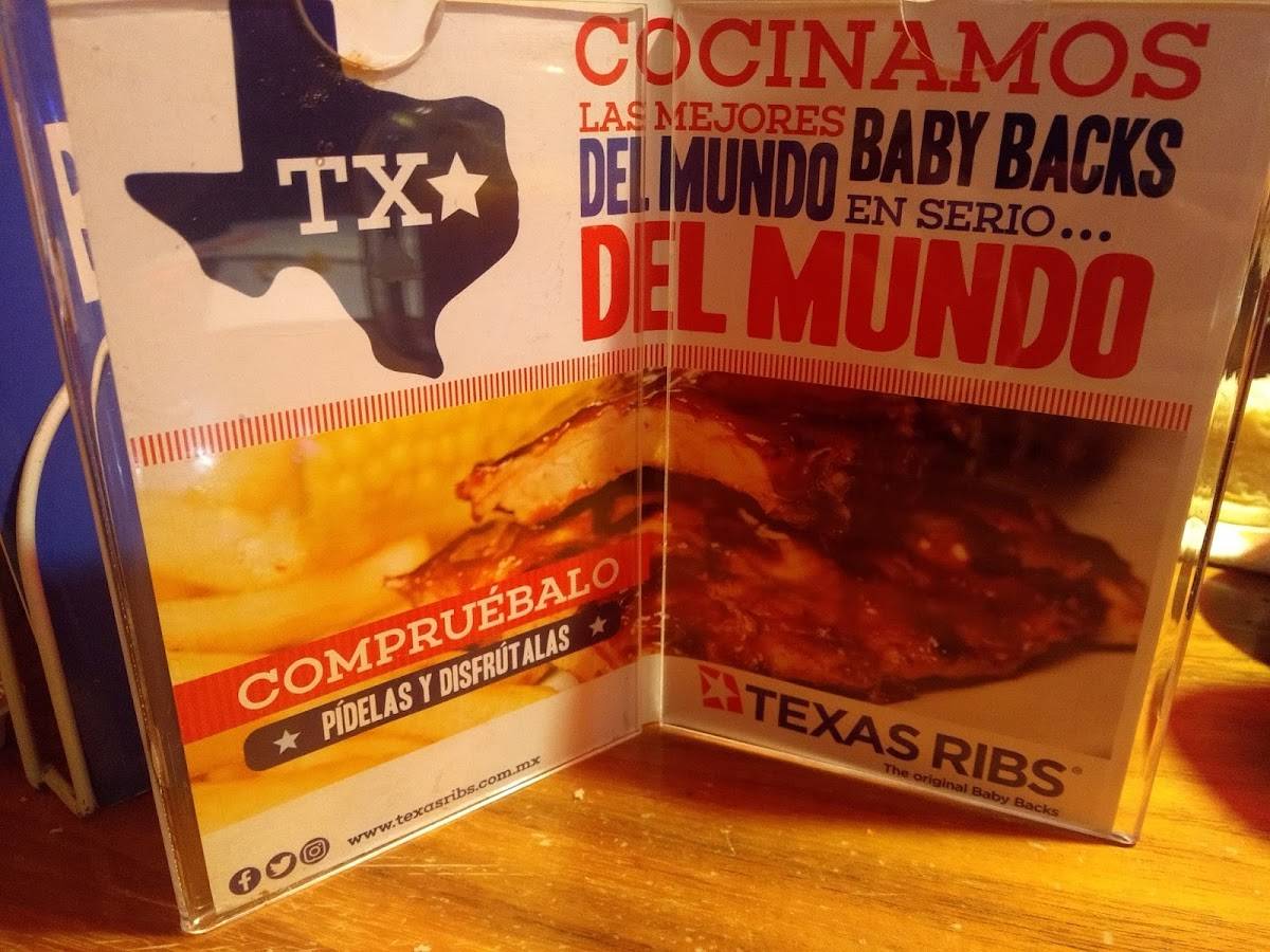 Carta del pub y bar Texas Ribs, Ciudad del México, Canal Río Churubusco ...