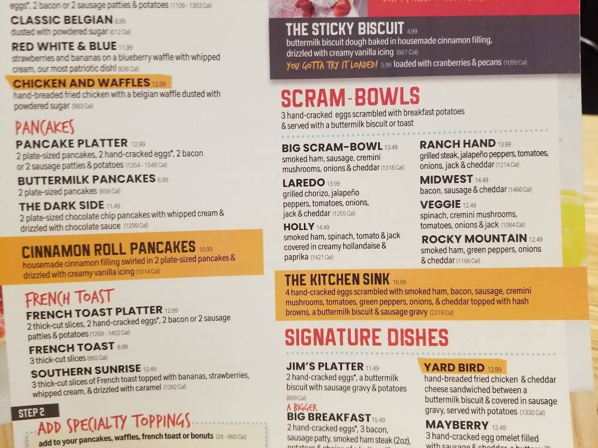 Menu at The Big Biscuit restaurant, Topeka