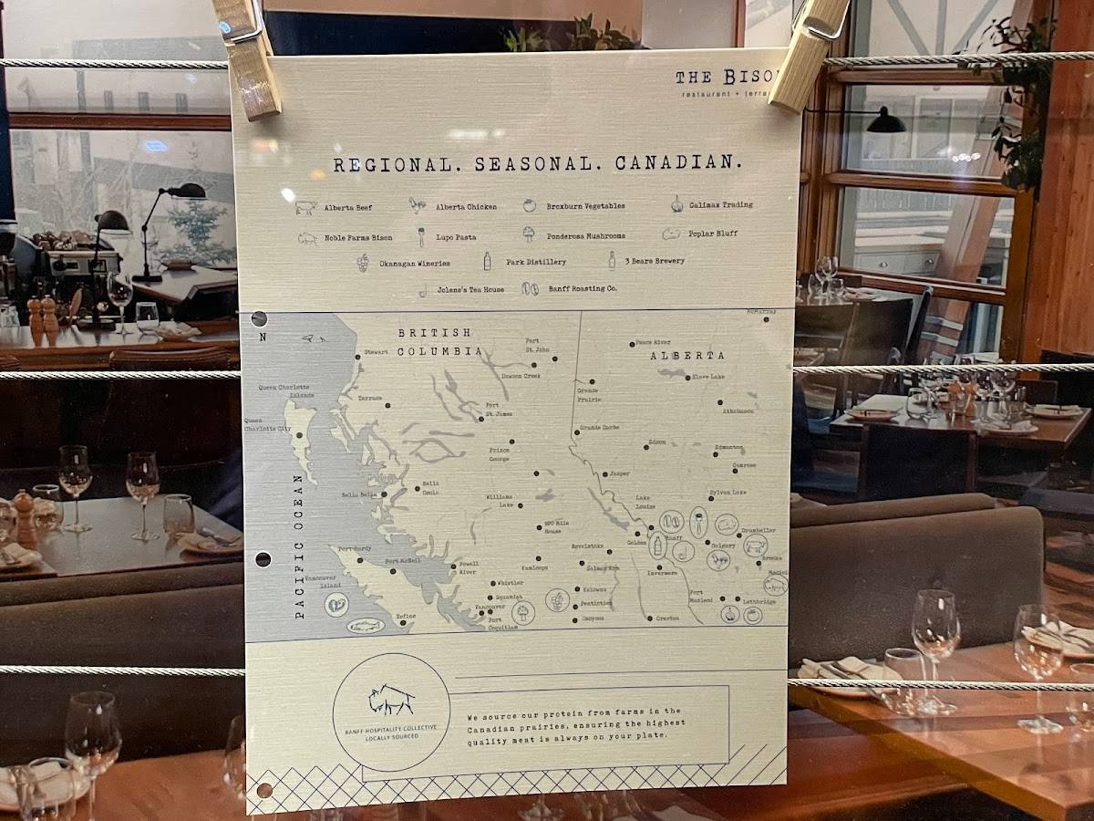 Menu at The Bison Restaurant, Banff