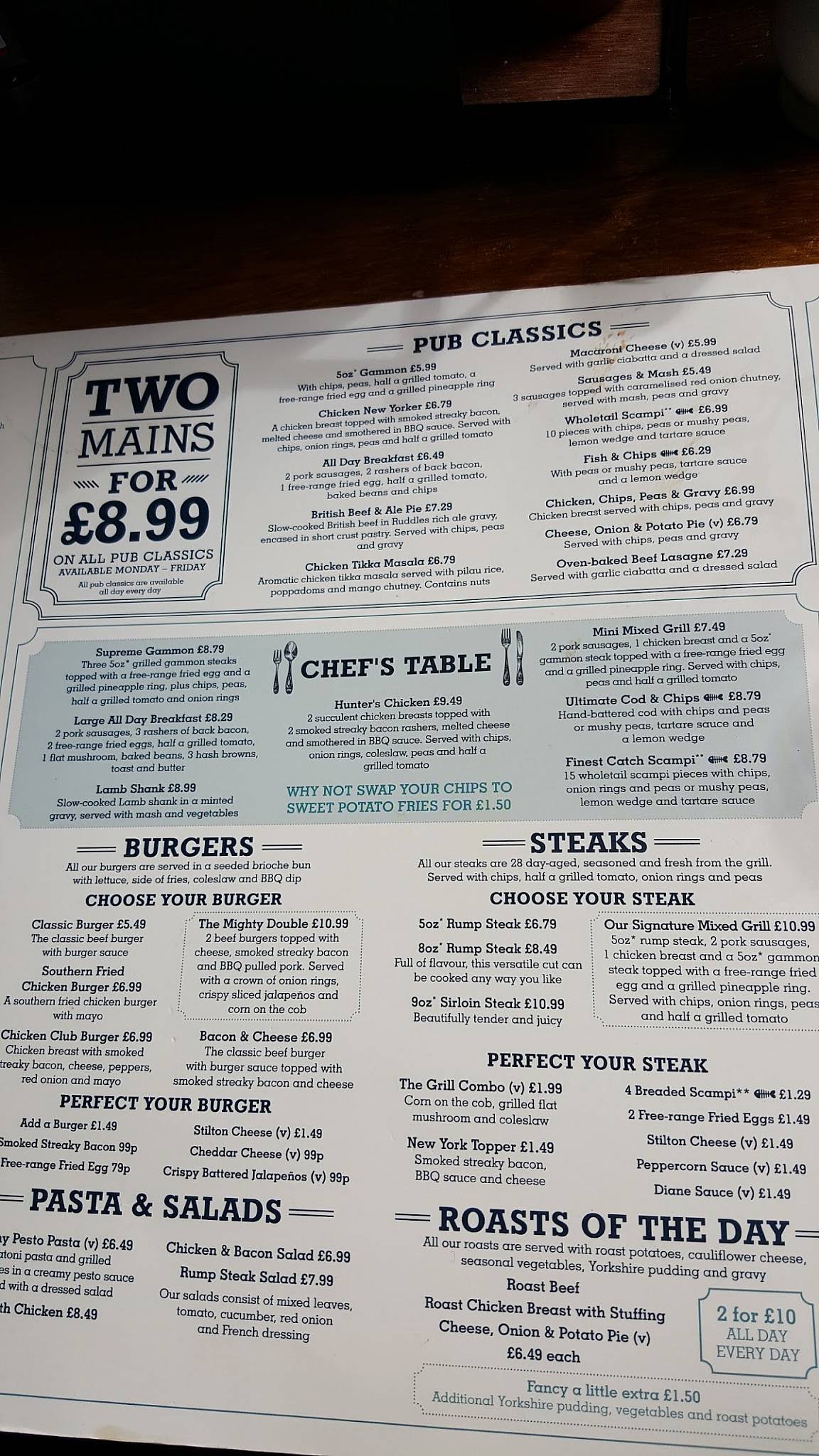 Menu at The Broadway, Greene King Pub & Carvery, Willenhall