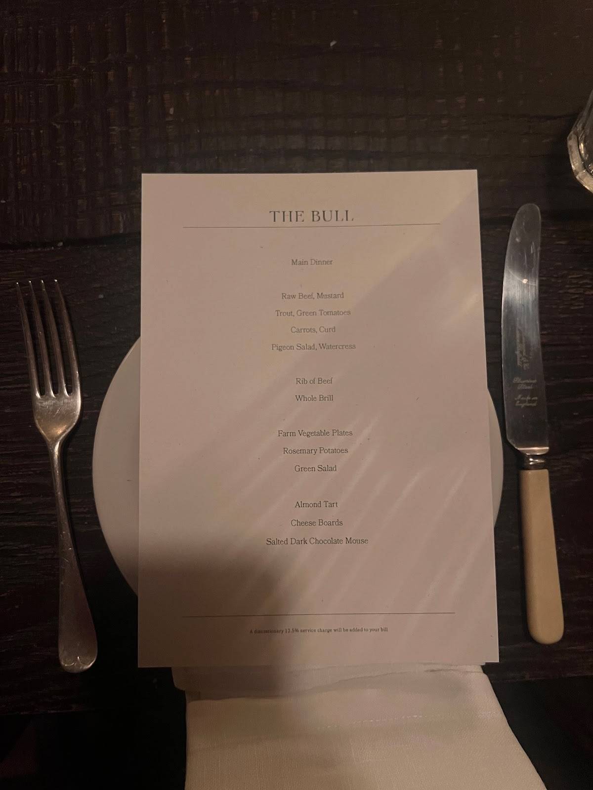 Menu at The Bull - Charlbury pub & bar, Charlbury