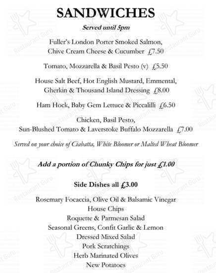 Menu at The Castle, Harrow pub & bar, Harrow, 30 West St