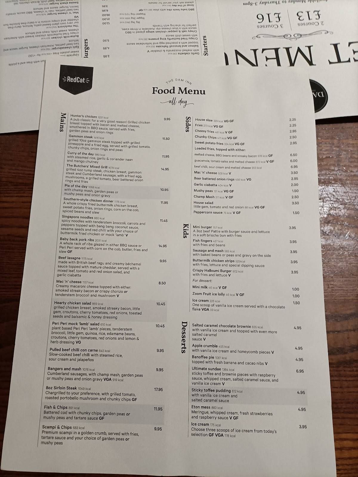 Menu at Dam - Wakefield pub & bar, Wakefield, 669 Barnsley Rd