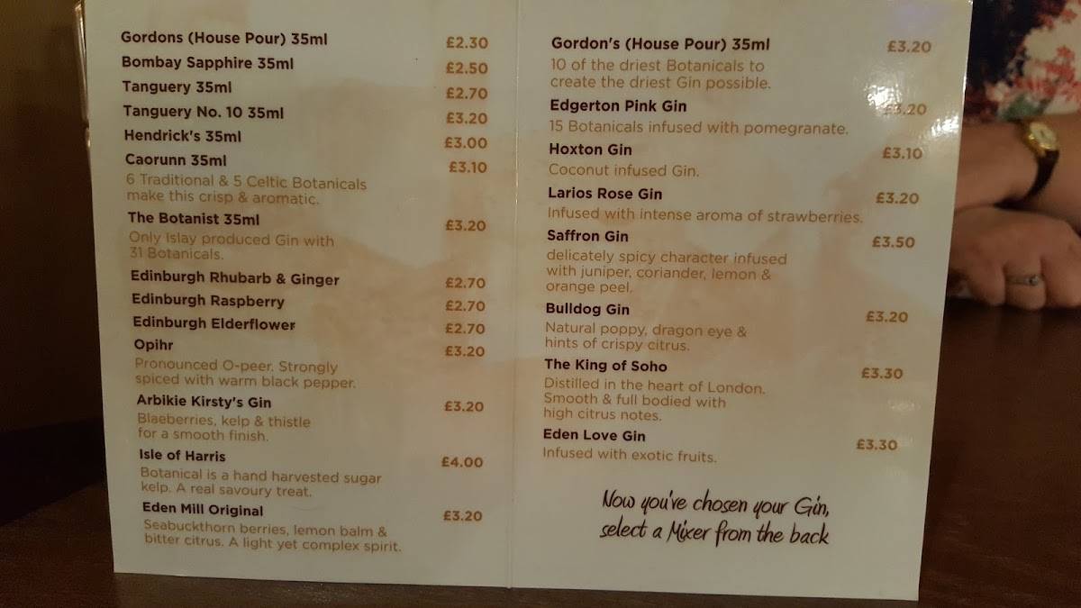 Menu at The Exchange pub & bar, Greenock