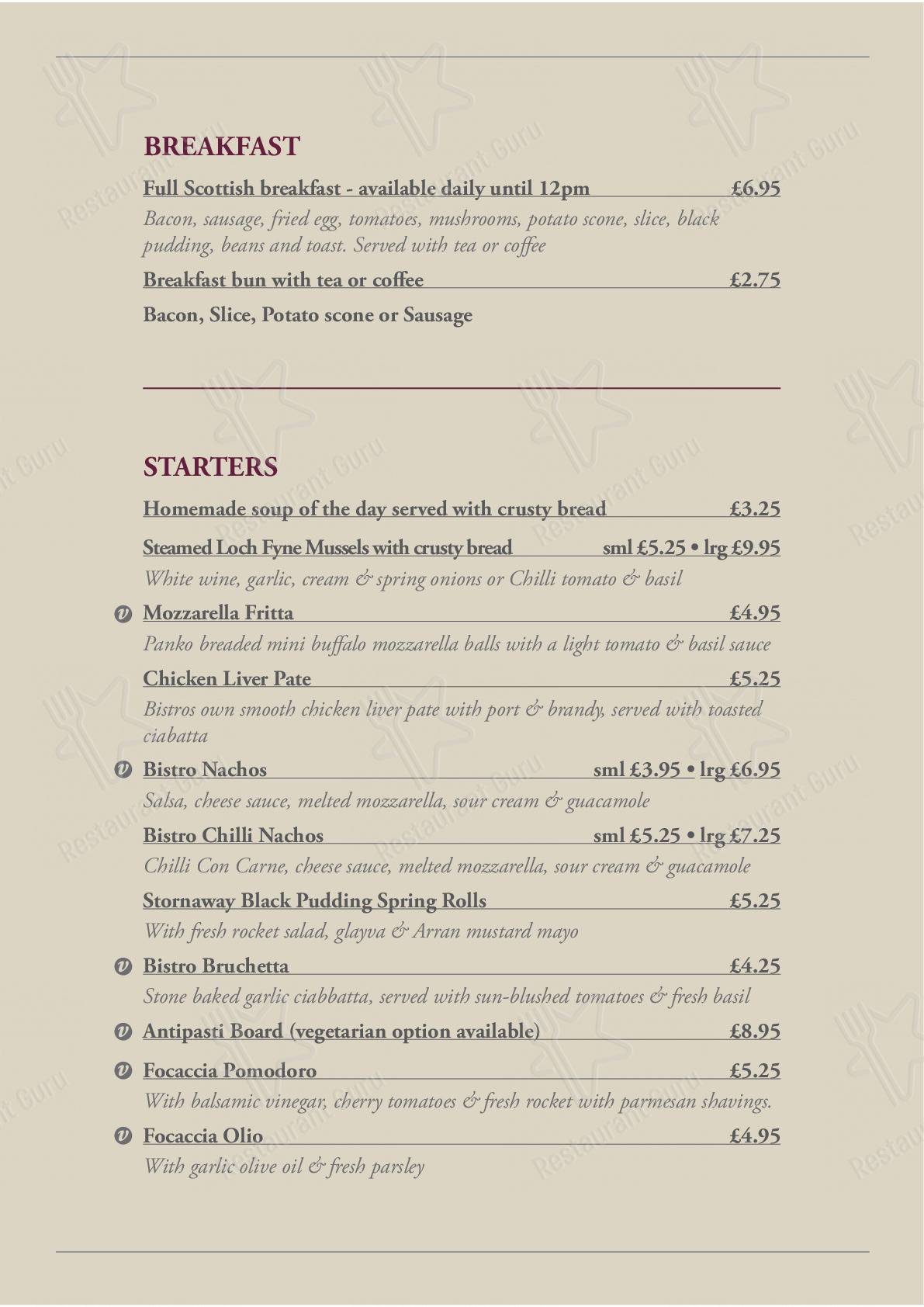 Menu at The Exchange pub & bar, Greenock