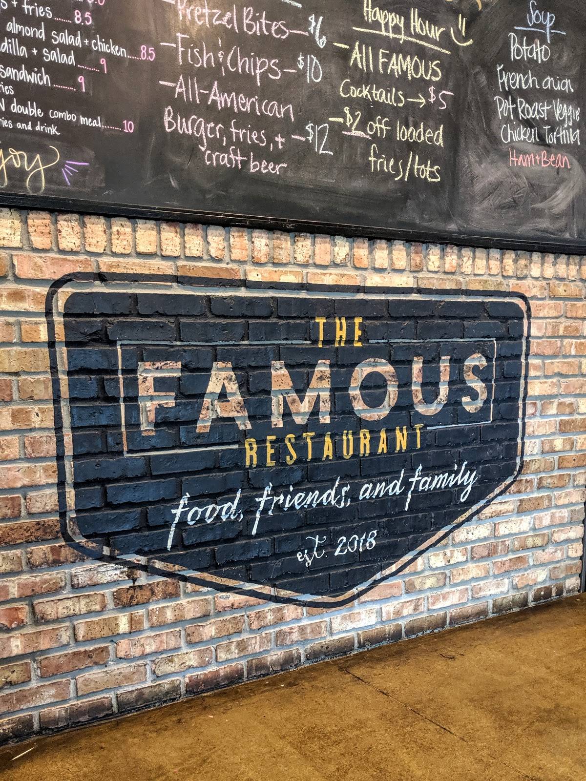 Menu at The Famous Restaurant, Centerville
