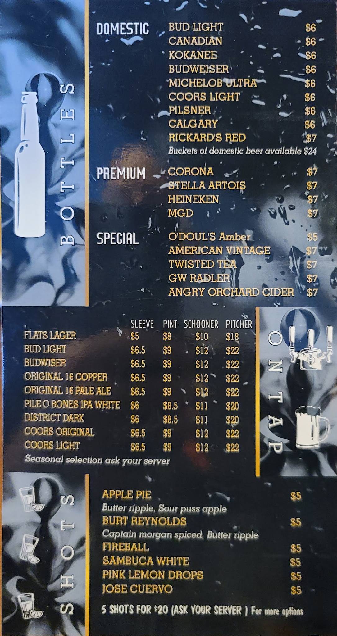 Menu at The Flats Eatery + Drink restaurant, Regina
