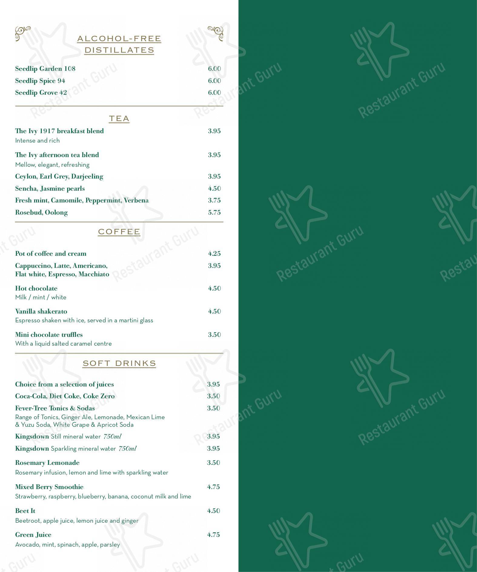 Menu at The Ivy St Albans Brasserie restaurant, St Albans