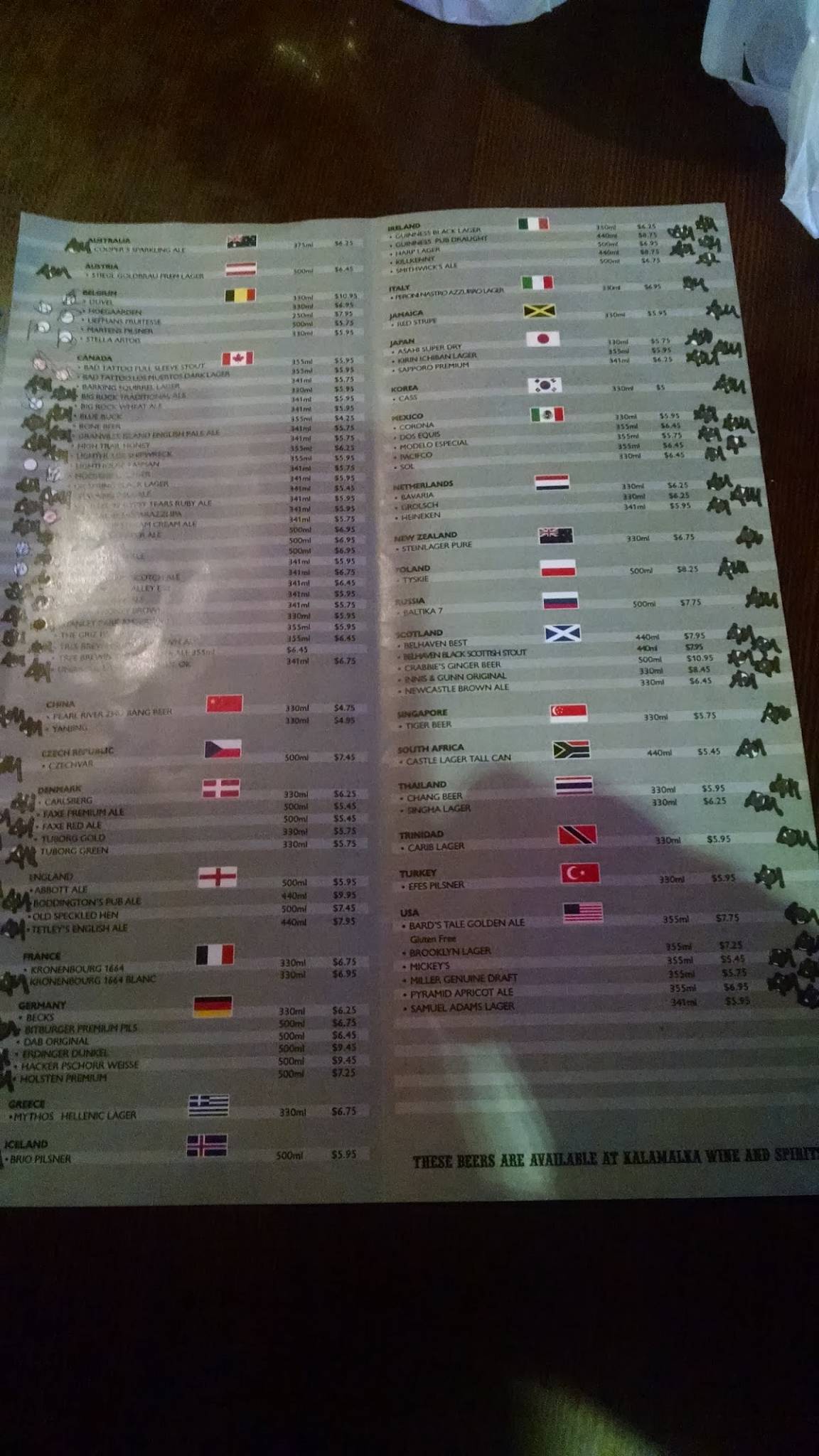 Menu at The Kal pub & bar, Vernon