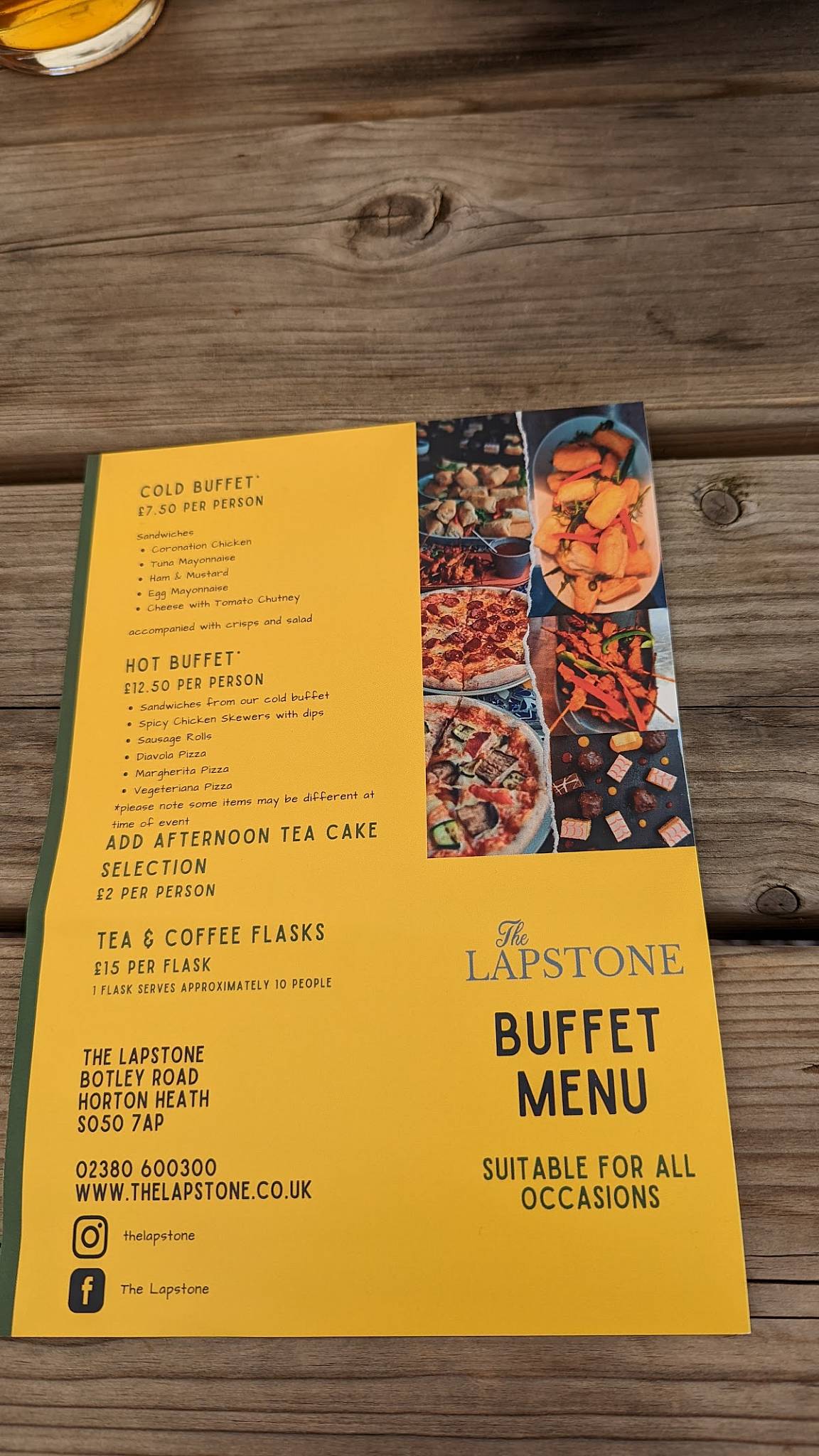 Menu at The Lapstone - Public House in Fair Oak, Eastleigh