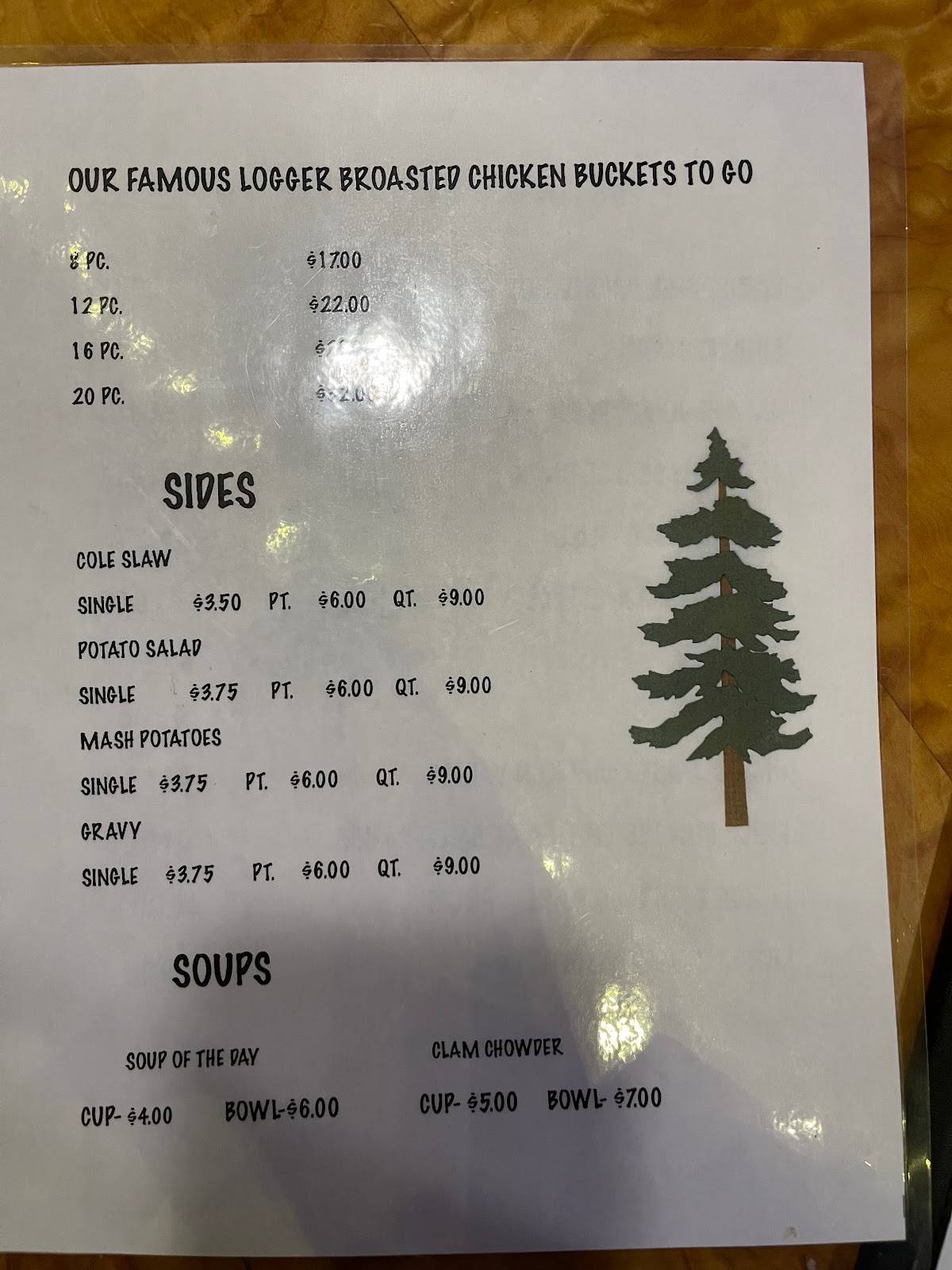 Menu at The Logger Restaurant, Knappa