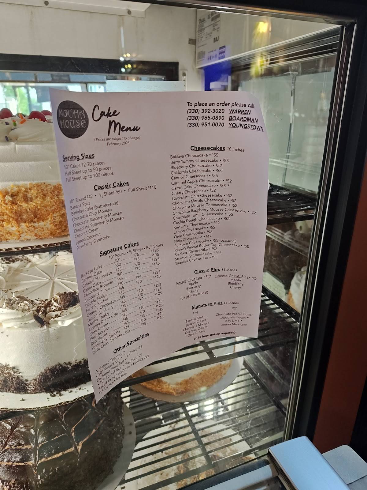 Menu at The Mocha House - Warren restaurant, Warren