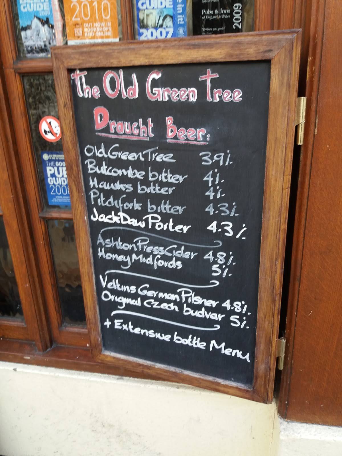 Menu at The Old Green Tree pub & bar, Bath