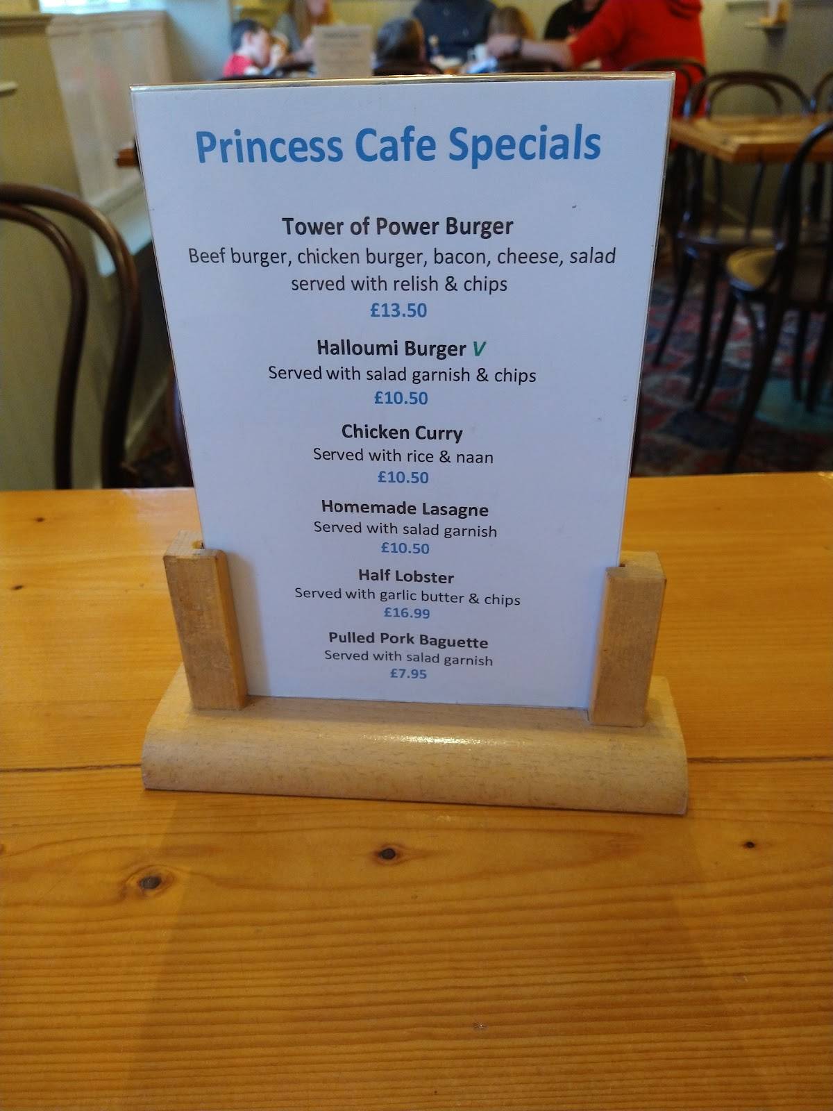 Menu at The Princess Café restaurant, Scarborough