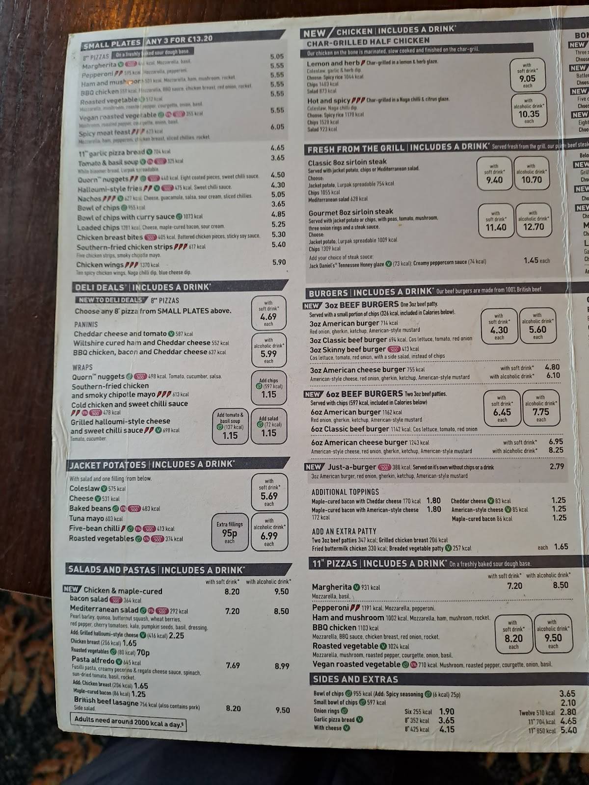 Menu at The Queen of Iceni - JD Wetherspoon pub & bar, Norwich