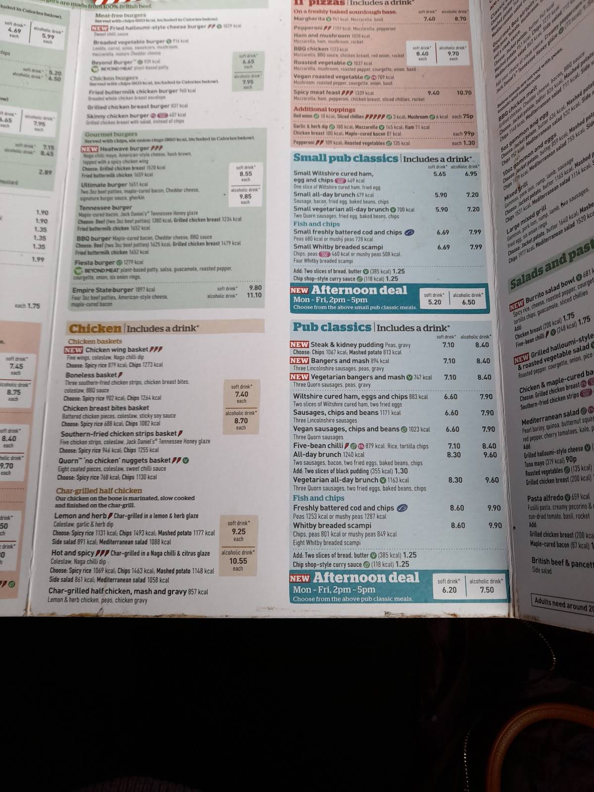 Menu at The Queen of Iceni - JD Wetherspoon pub & bar, Norwich