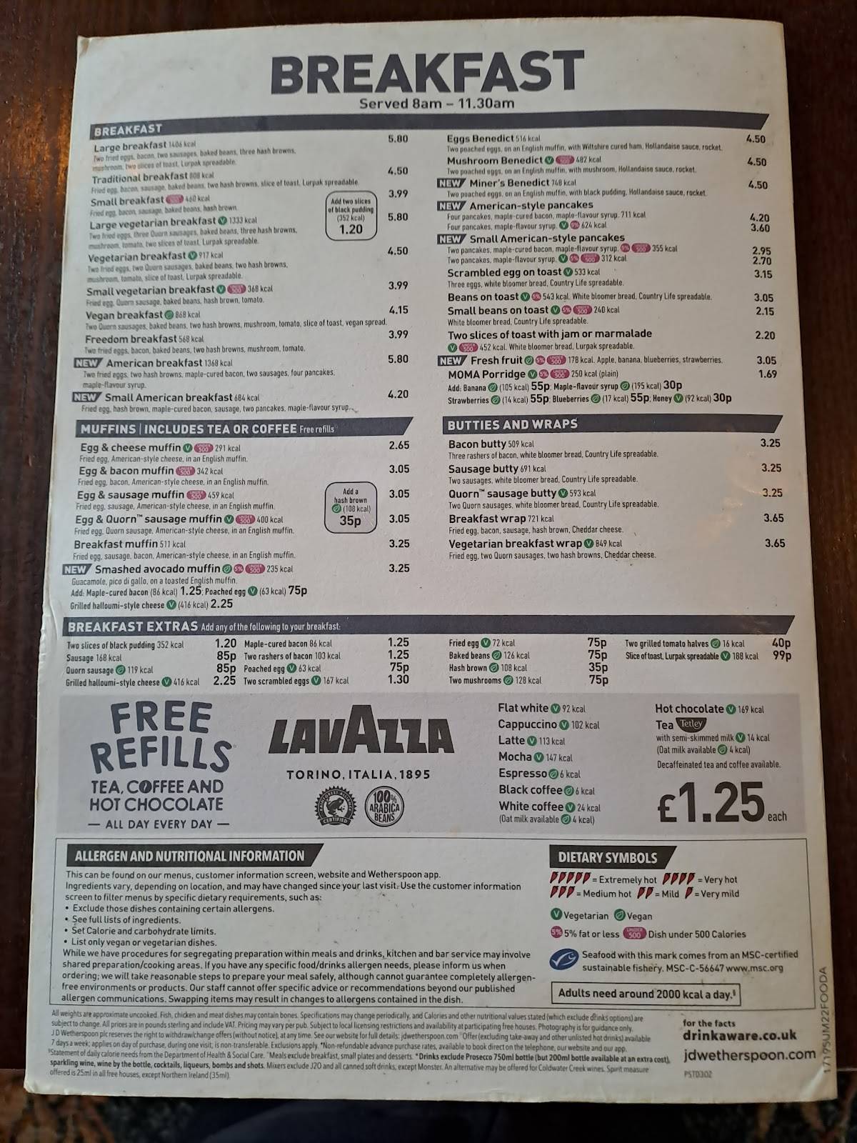 Menu at The Queen of Iceni - JD Wetherspoon pub & bar, Norwich