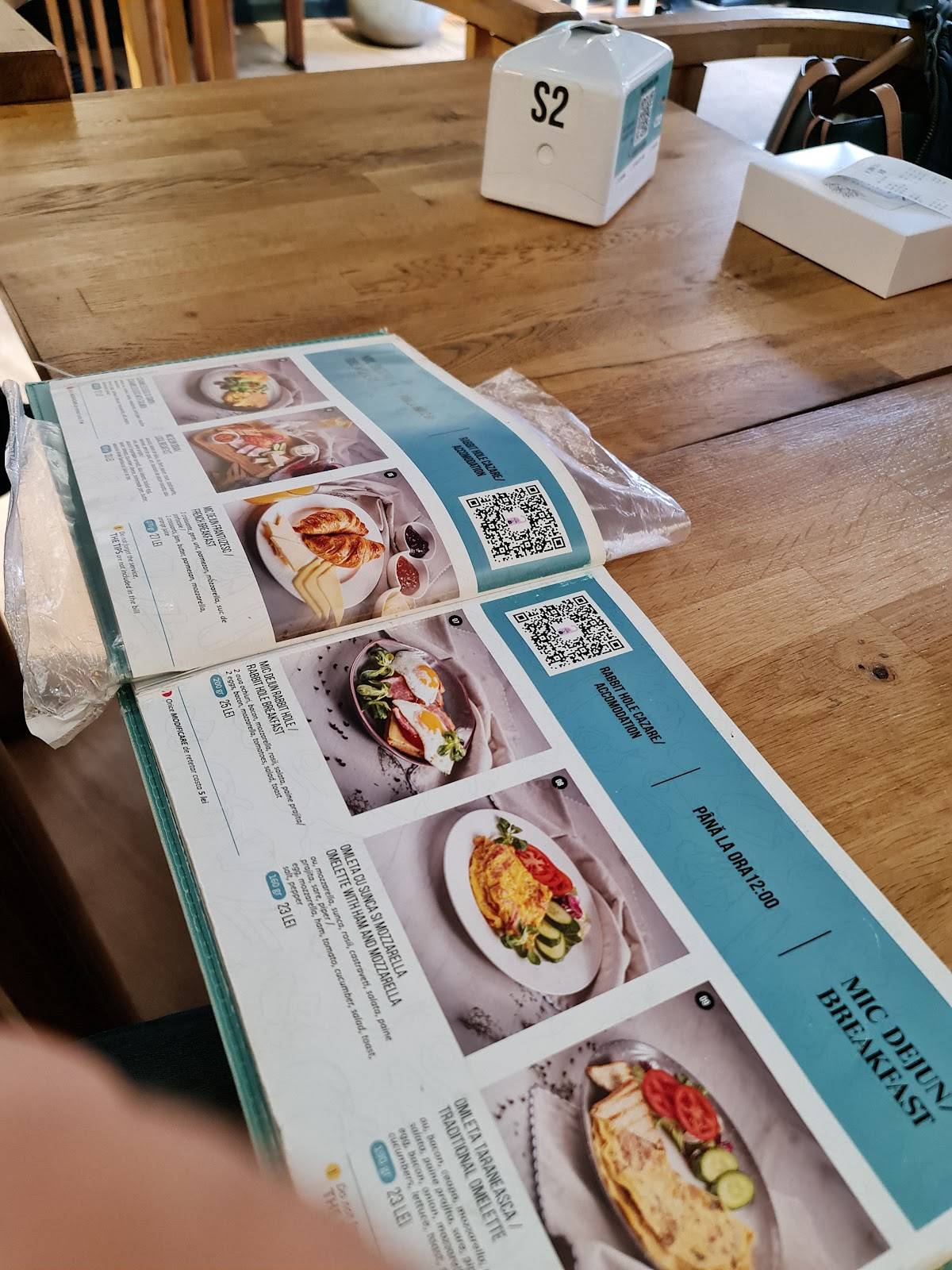 Menu at The Rabbit Hole, Sibiu