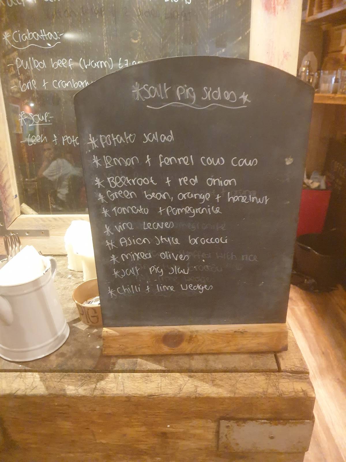 Menu at The Salt Pig Too restaurant, Swanage