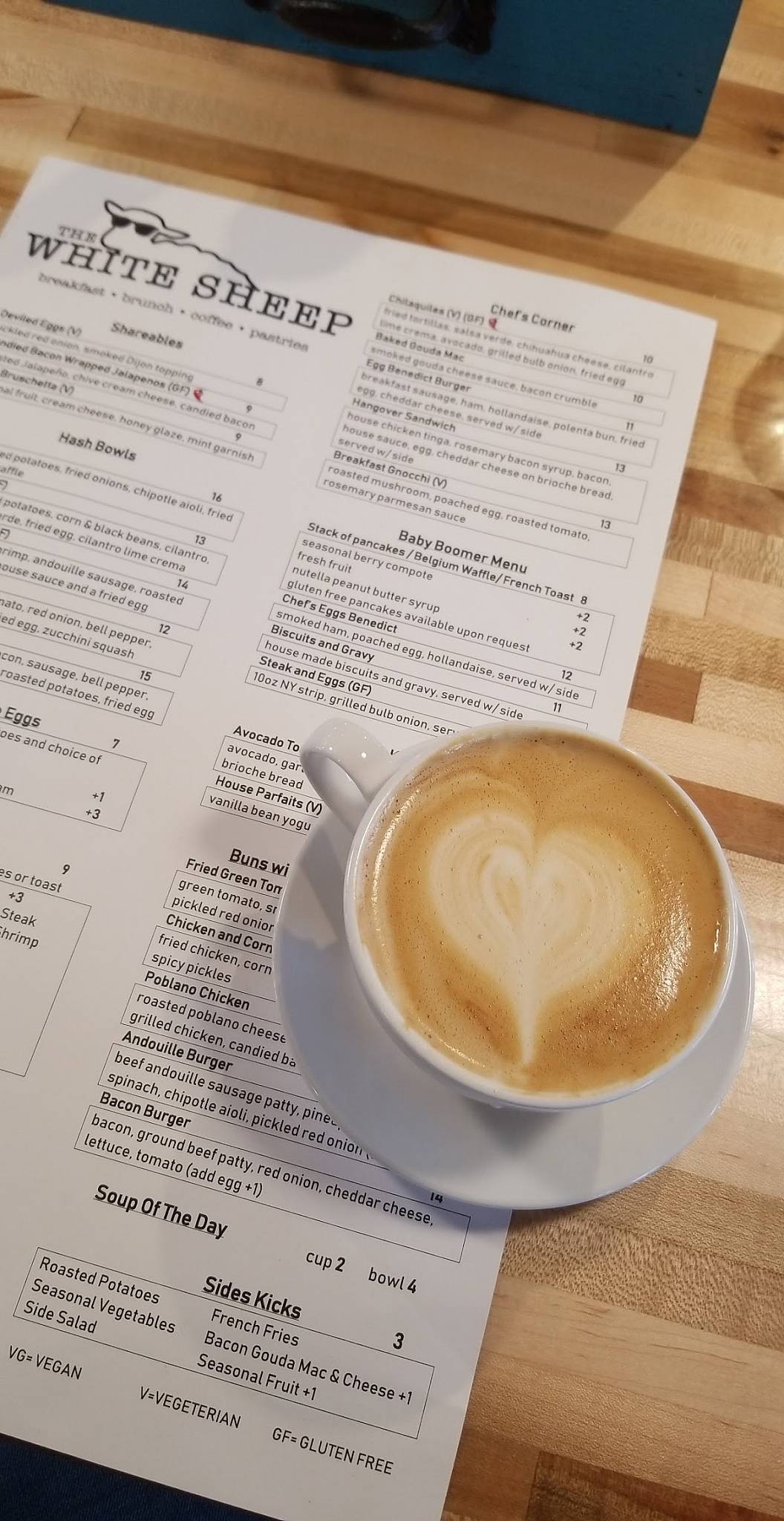 Menu at The White Sheep restaurant, Orland Park