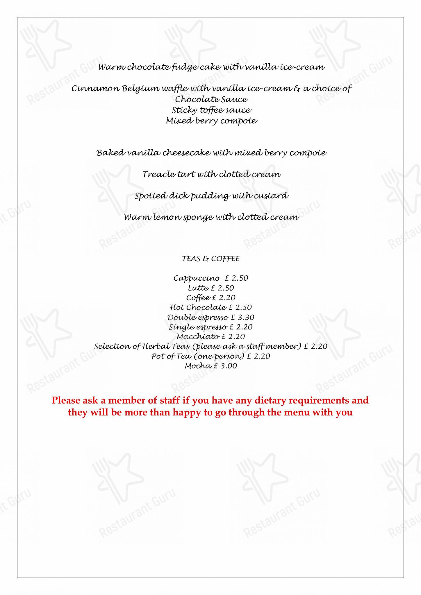 Menu at The Windmill pub & bar, Bluntisham, St Ives Rd