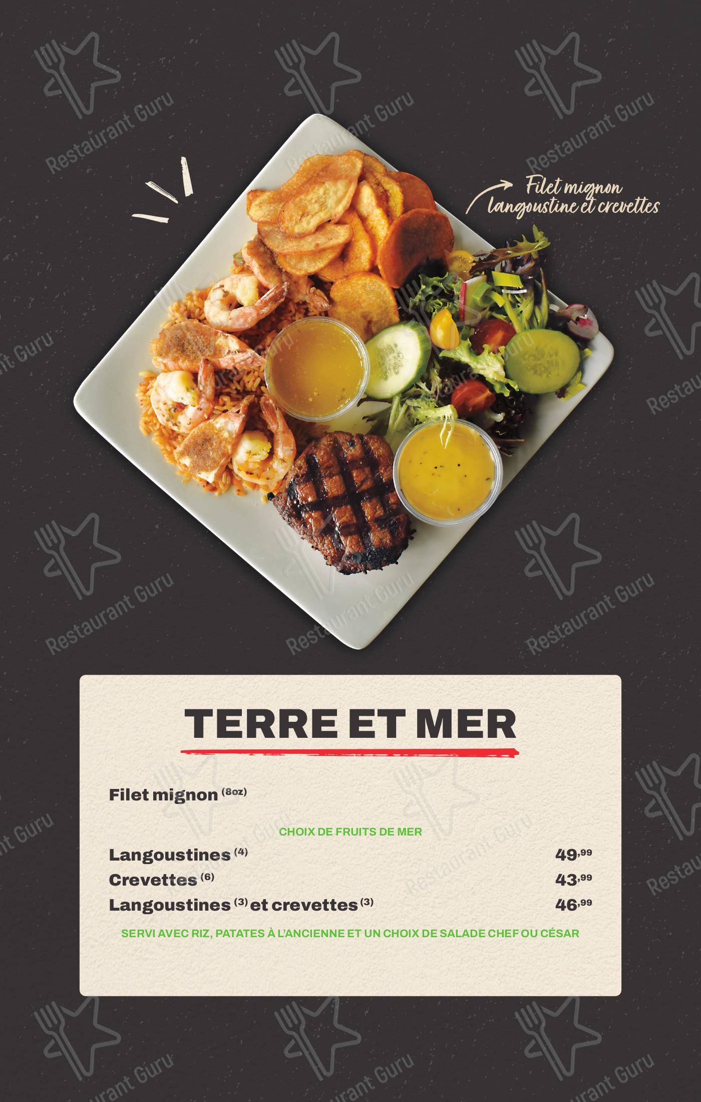 Menu au Pizzeria Du Boulevard, Thetford Mines