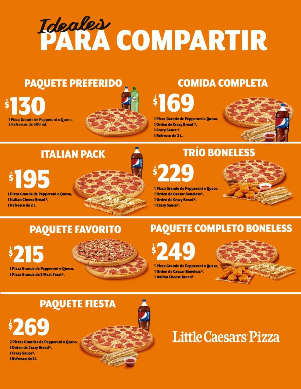 Menu at Little Caesars Pizza restaurant, Tijuana, Jesús García 528